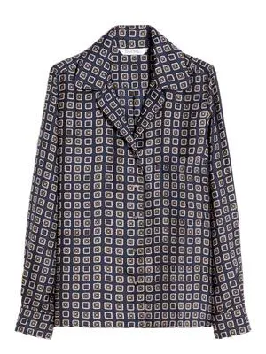 Max Mara Printed Silk Shirt - Ultramarine