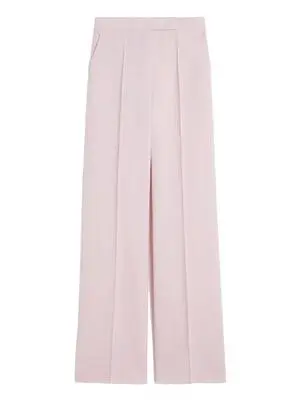 Max Mara Wool, Mohair, And Silk Wide-leg Trousers - Beige Pink