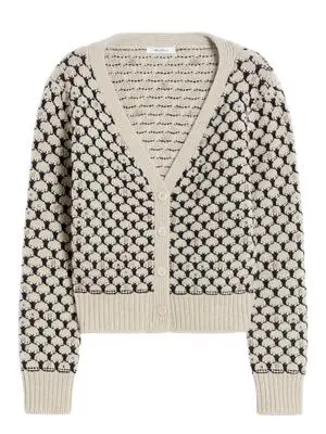 Max Mara Patterned Wool And Cashmere Cardigan - Beige