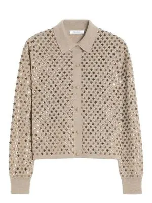 Max Mara Sequined Wool Cardigan - Brown