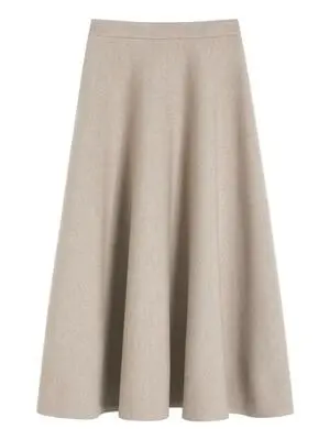 Max Mara Full Tech Wool Flared Skirt - Sand
