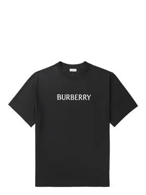 Burberry Seth Logo-print Cotton-jersey T-shirt - Black
