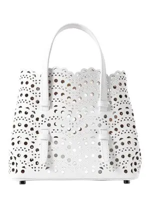 Alaïa Mina 20 Laser-cut Leather Tote - White