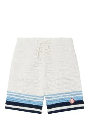Casablanca Tennis Cotton Crochet Shorts Multicolor