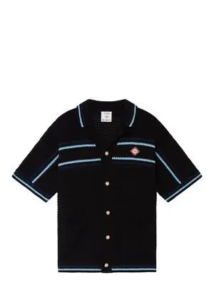 Casablanca Tennis Cotton Crochet Short Sleeve Shirt - Multicolor