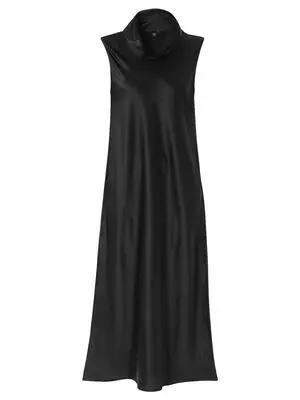 LESET Barb Satin Midi Dress - Black