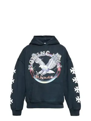 Rhude Flying Eagle Print Hoodie - Black