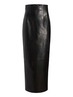 KHAITE Loxley Leather Pencil Skirt
