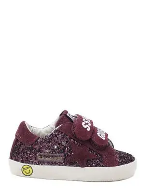 GOLDEN GOOSE Old School Glitter Sneakers - Burgundy