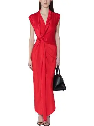 Victoria Beckham Woven Midi Dress - Red