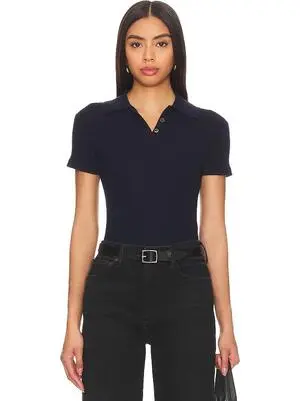 Guest In Residence Shrunken Polo Top - Navy