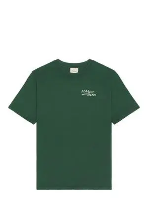 MALBON Bermuda Sport Utility Tee In Green - Hunter Green