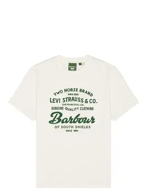 Barbour X Levi's Graphic T-shirt In Olive - Whisper White