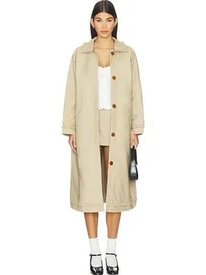 MY MUM MADE IT Tailored Gather Trench Coat In . Also - Neutral