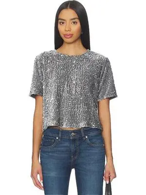 Steve Madden Cressa Embellished Cropped Top - Grey