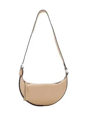 ALLSAINTS Leather Half Moon Crossbody Bag - Mink Brown