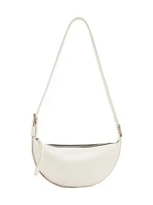 ALLSAINTS Half Moon Leather Crossbody - White