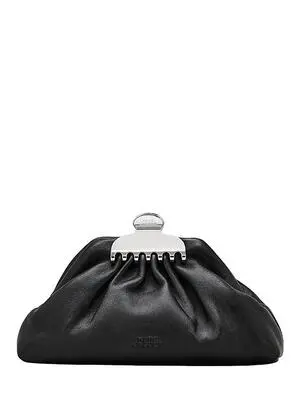 Marc Jacobs Glam Claw Clip Leather Clutch - Black