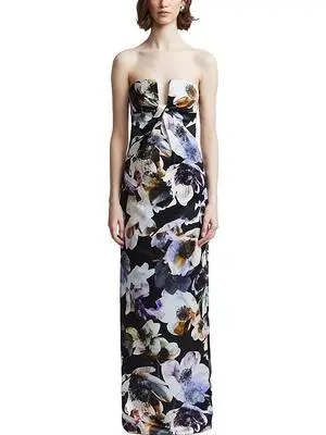 Bcbgmaxazria Roslyn Floral Twist Front Gown - Secret Garden