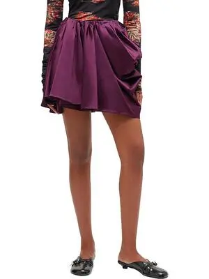 GANNI Draped Mini Skirt - Mauve Wine