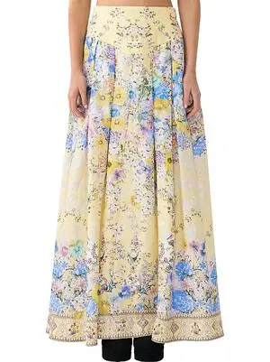 Camilla Pleated Maxi Skirt - Darling Buds