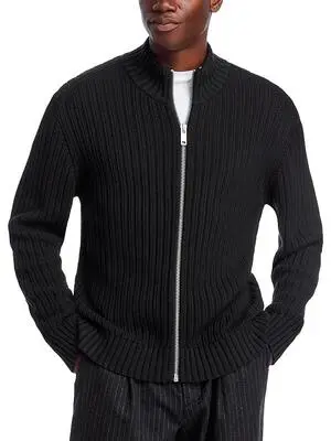 Hugo Sriton Zip Front Sweater - Black
