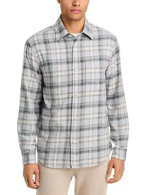 BOSS Owen Relaxed Fit Printed Button Front Shirt - Medium Grey