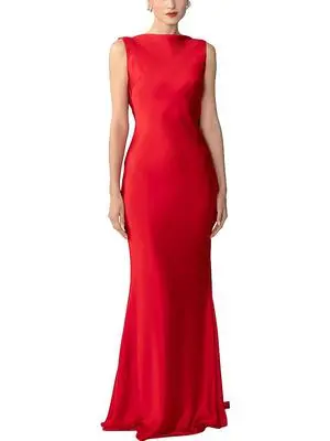 SAU LEE Callie Satin Gown - Red