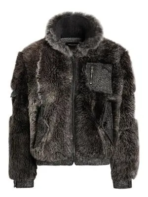 Dolce & Gabbana Single-breasted Shearling Coat - Brown