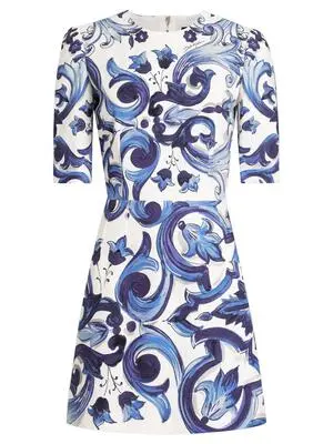 Dolce & Gabbana Majolica Short Cotton Dress - Print
