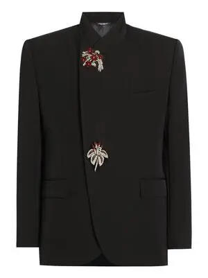 Dolce & Gabbana Double-breasted Wool Gabardine Jacket - Black