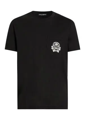 Dolce & Gabbana Cotton T-shirt With Embroidery - Black