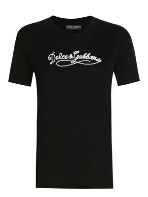 Dolce & Gabbana Jersey T-shirt With Embroidery - Black