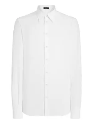 Dolce & Gabbana Silk Crêpe De Chine Martini Shirt - White