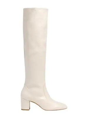 STUART WEITZMAN Yuliana Slouch 60 Leather Knee Boots - Cream