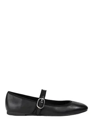 STUART WEITZMAN Alice Leather Mary Jane Flats - Black
