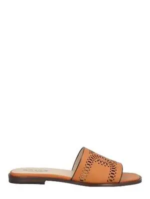 TOD'S Leather Slide Sandals With Cut-out Detailing - Brown