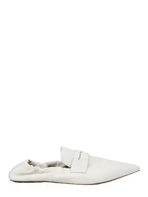 TOD'S Leather Penny Loafers - White