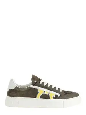 FERRAGAMO Sneakers In Calfskin - Green