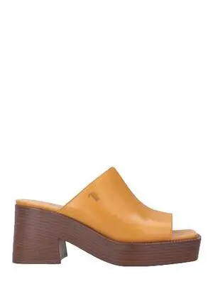 TOD'S Leather Slide Sandals - Brown