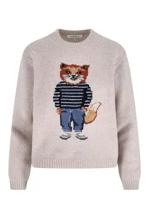 Maison Kitsuné Dressed Fox Sweater - Beige