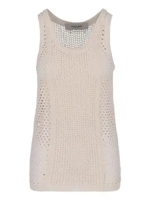 GOLDEN GOOSE Knitted Tank Top - Cream
