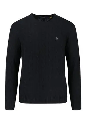 Polo Ralph Lauren Logo Braided Sweater Black
