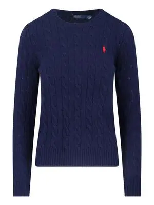 Polo Ralph Lauren Logo Braided Sweater Blue