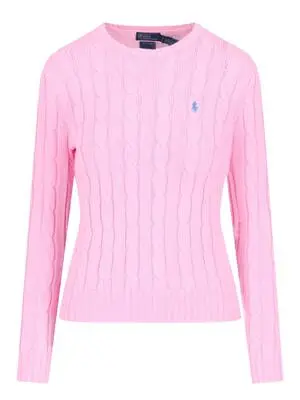 Polo Ralph Lauren Logo Braided Sweater Pink