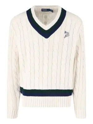 Polo Ralph Lauren Cricket Cable Knit Sweater - Cream
