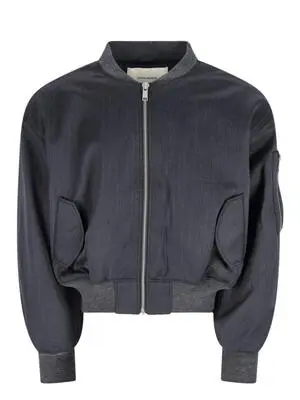 ENTIRE STUDIOS Wool-blend Zip Bomber Jacket - Gray