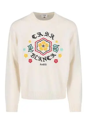 Casablanca Emblem Sweater - White