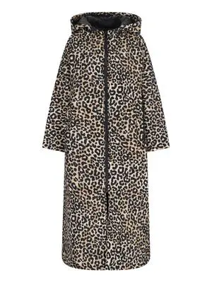 SITTINGSUITS Leopard Print Maxi Coat