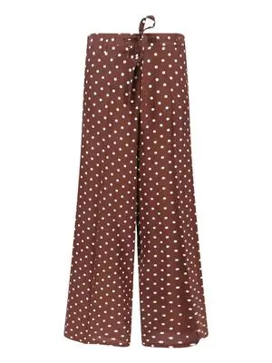 P.a.r.o.s.h Silk Straight Leg Pants - Brown